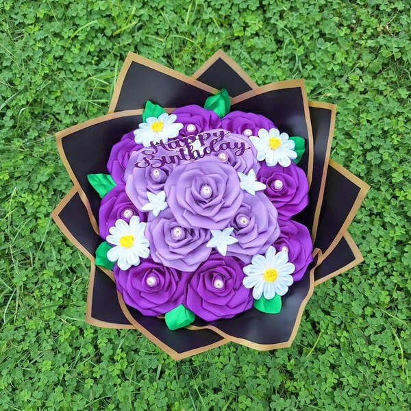 Ribbon Rose Bouquet - Etsy