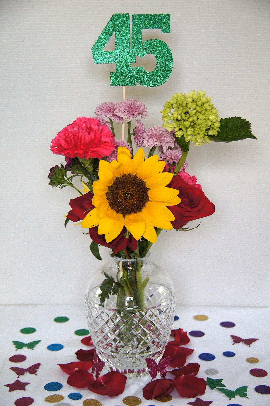 Birthday Centerpiece, 45th Anniversary, 45th Celebration, 45th Birthday ...