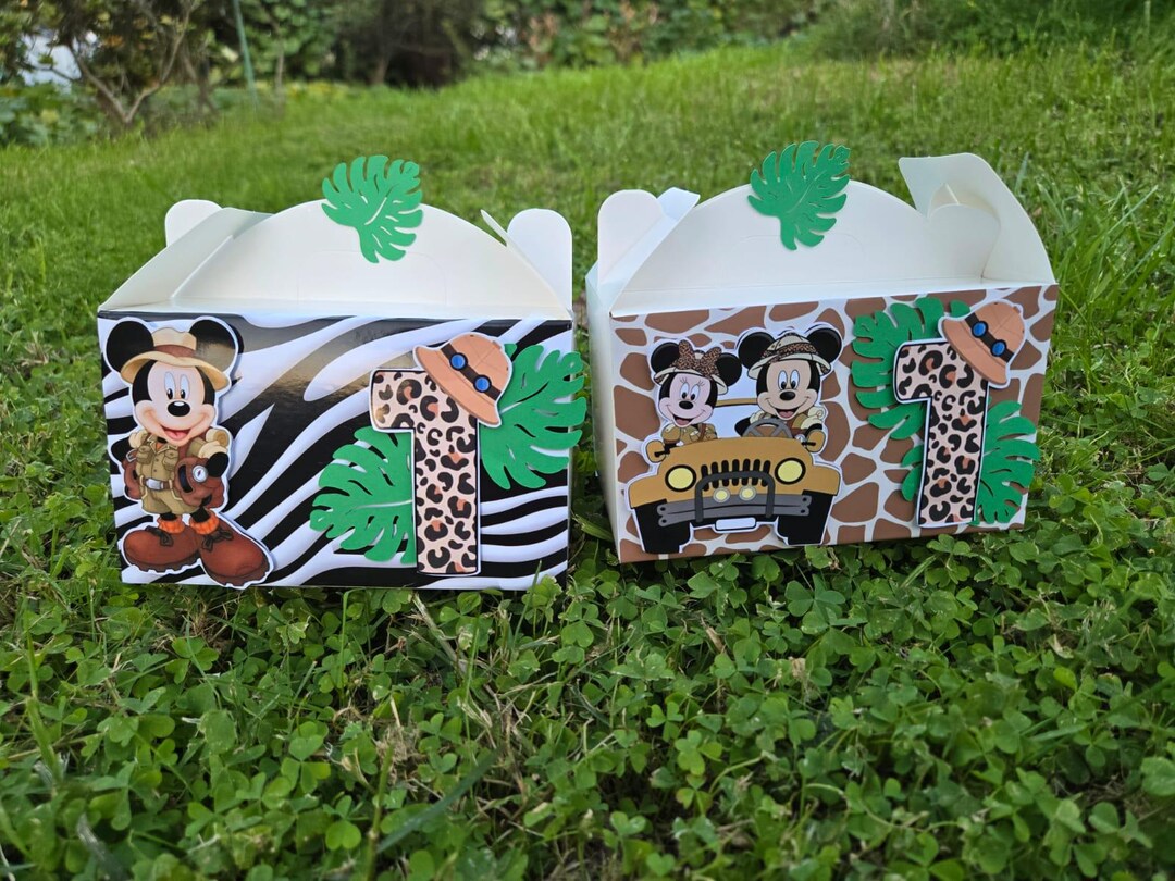Micky Safari Inspired Party Favor Box. Safari Favor Boxes. Micky Safari ...
