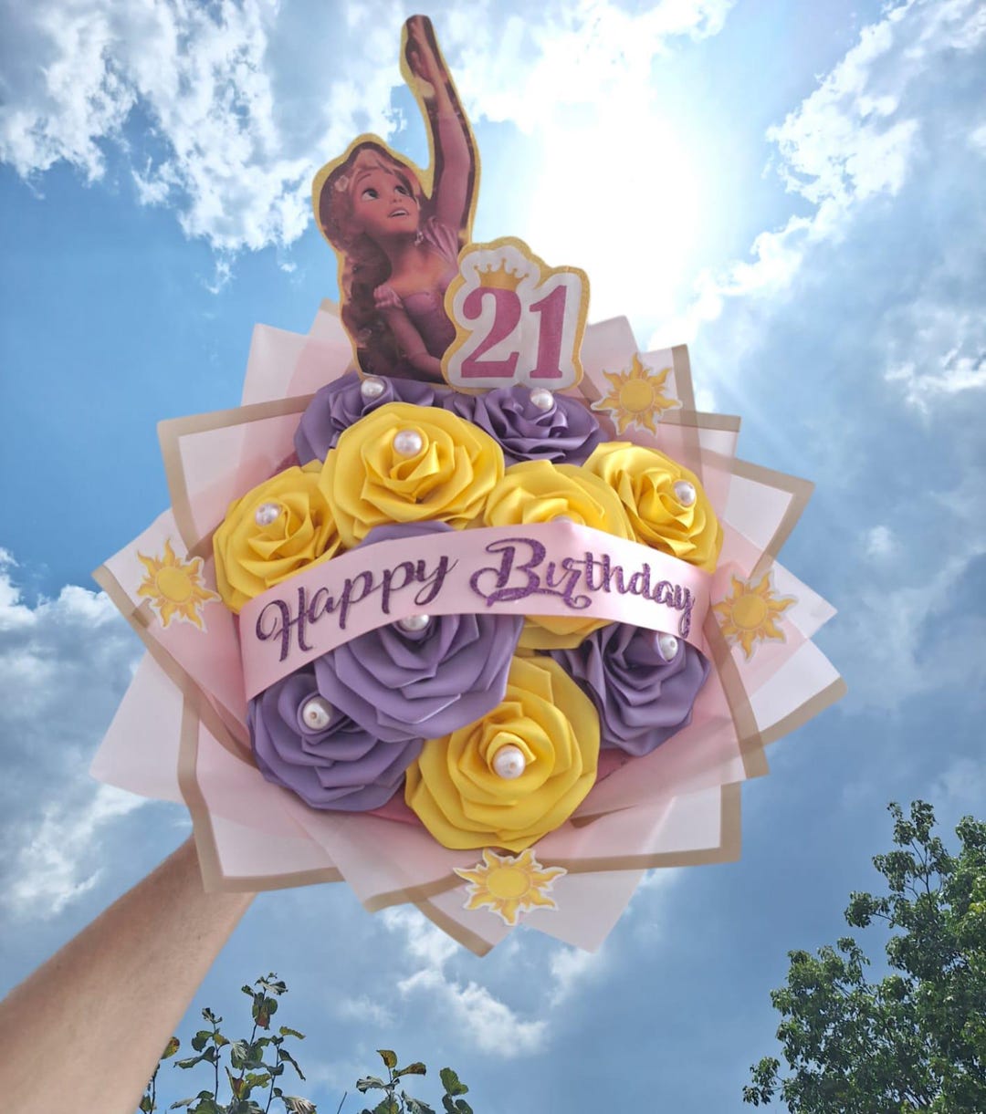 10 Roses Theme Rapunzel Bouquet Ribbon Eternal Bouquet, Personalized ...