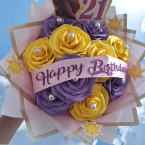 10 Roses Theme Rapunzel Bouquet Ribbon Eternal Bouquet, Personalized ...