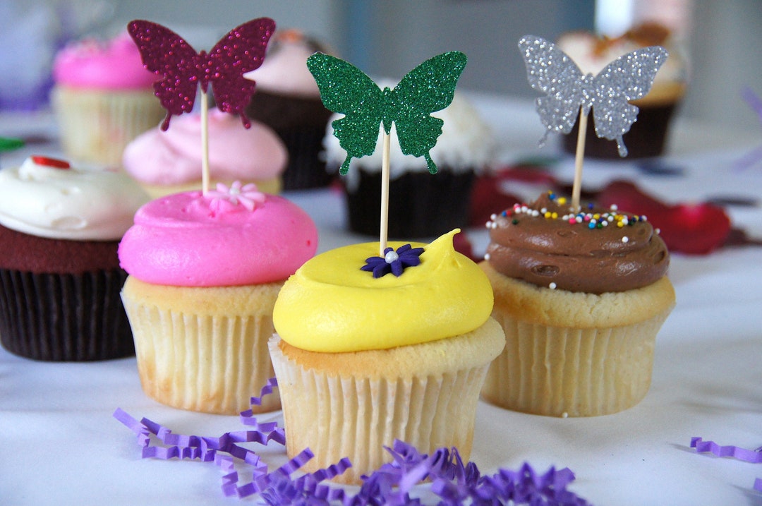 Butterfly Cup Cake Topper,birthday Cup Cake Topper, Butterfly Topper ...