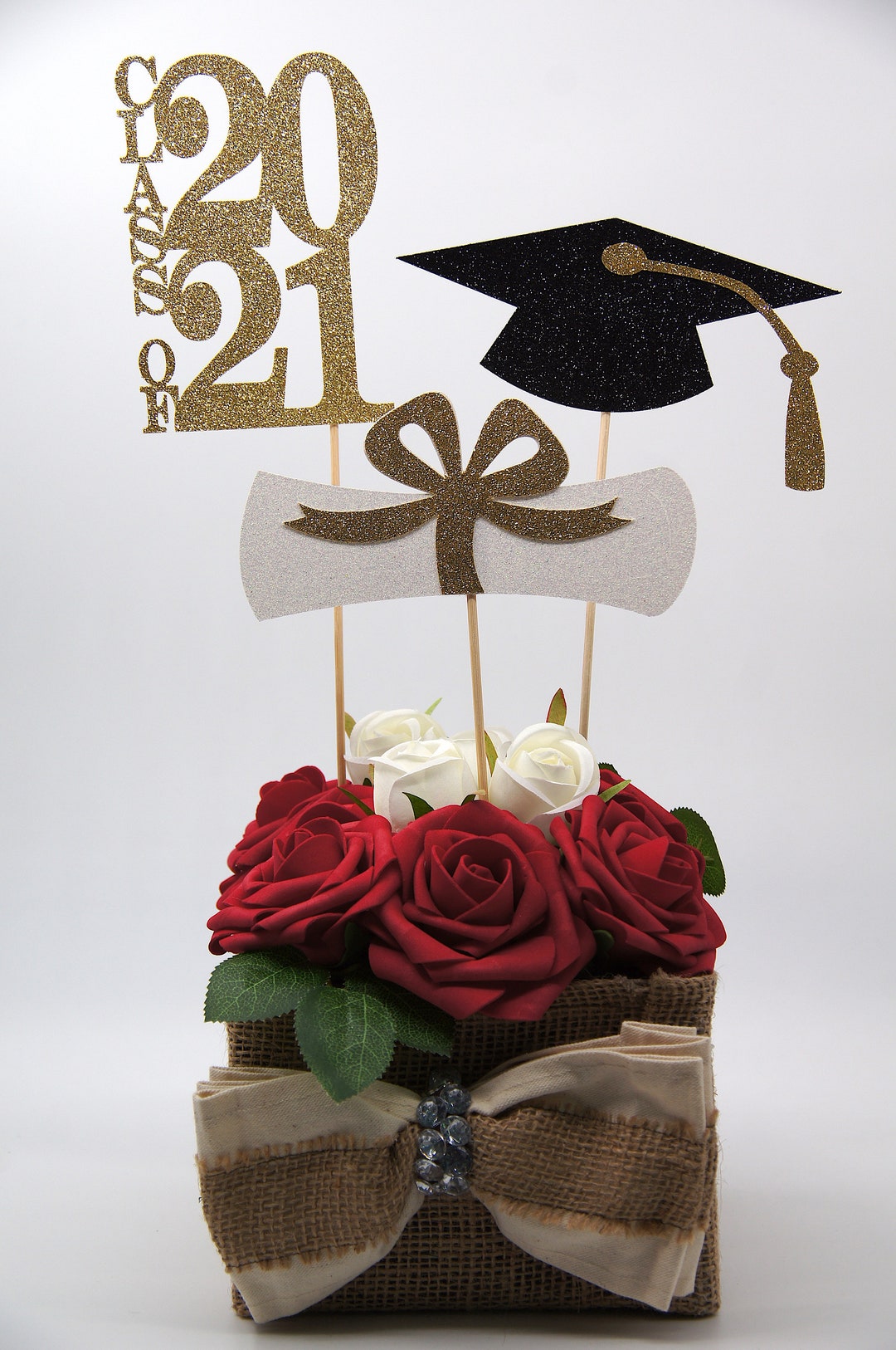 All Glitter 2024 Graduation Centerpieces, Grad Cap, 2024 Diploma ...