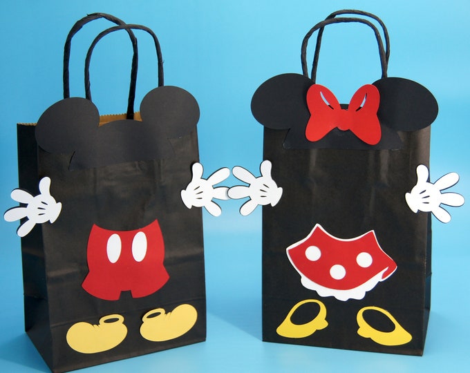 Mickey Mouse Paper Favor Bags Mickey Mouse Bags Mickey Mouse Birthday ...