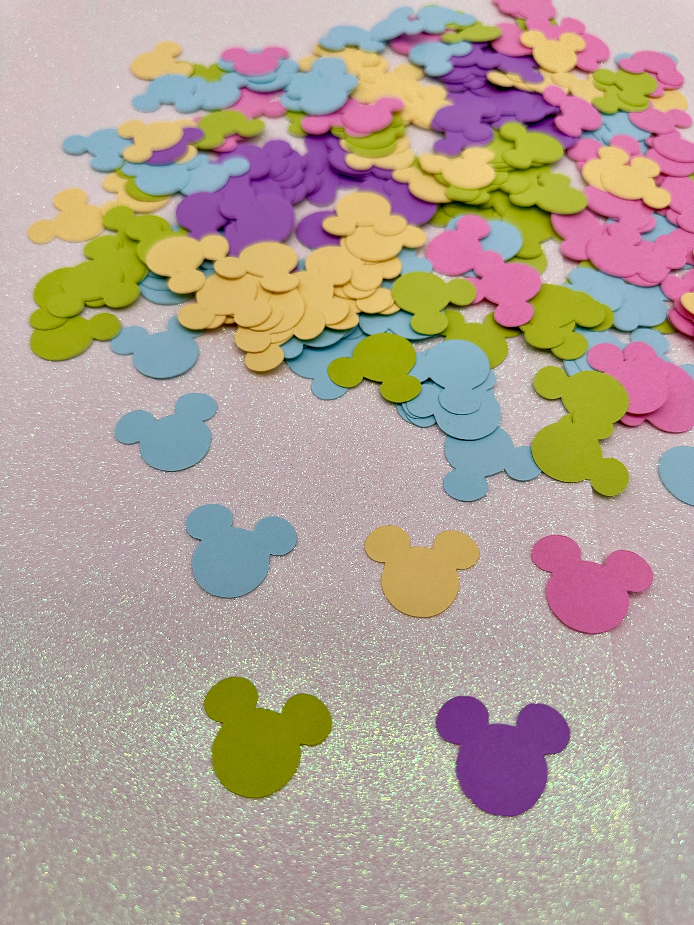 100 Pastel Mickey Mouse Die Cut Punch Cutout Confetti Mickey Mouse ...