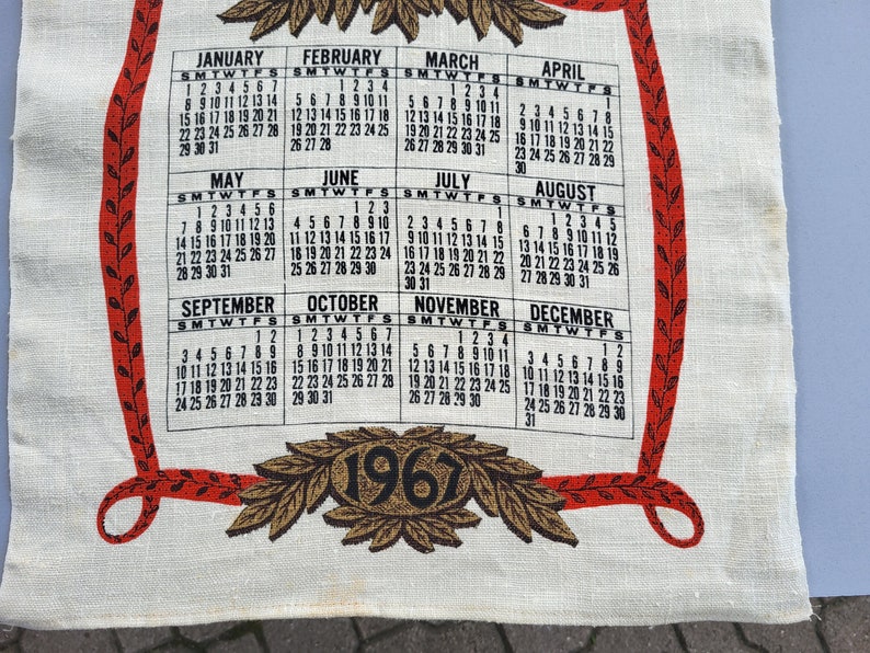 1967 Linen Wall Calendar - Patriotic Eagle - Etsy