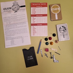 Vintage Clue Game Pieces Tokens Cards - Etsy
