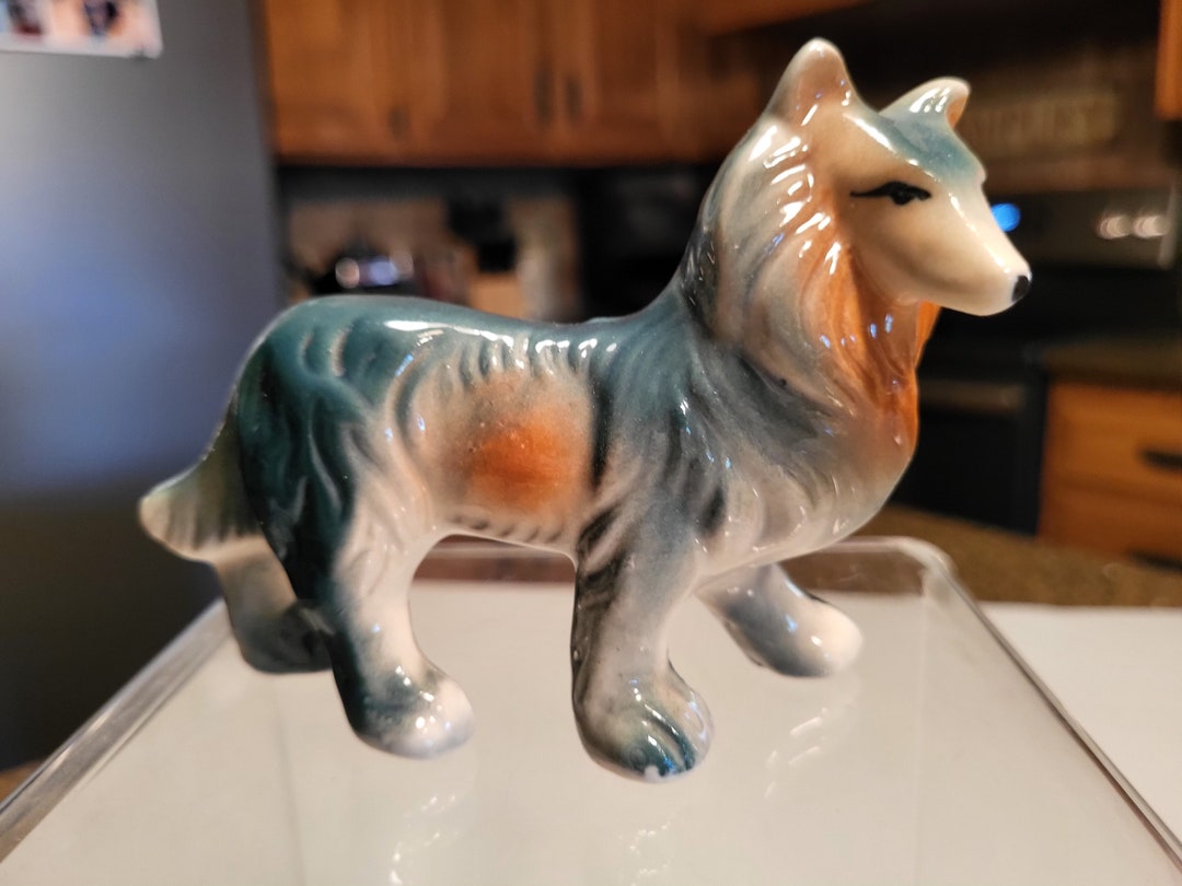 Vintage Collie Dog - Japan Statue - Etsy