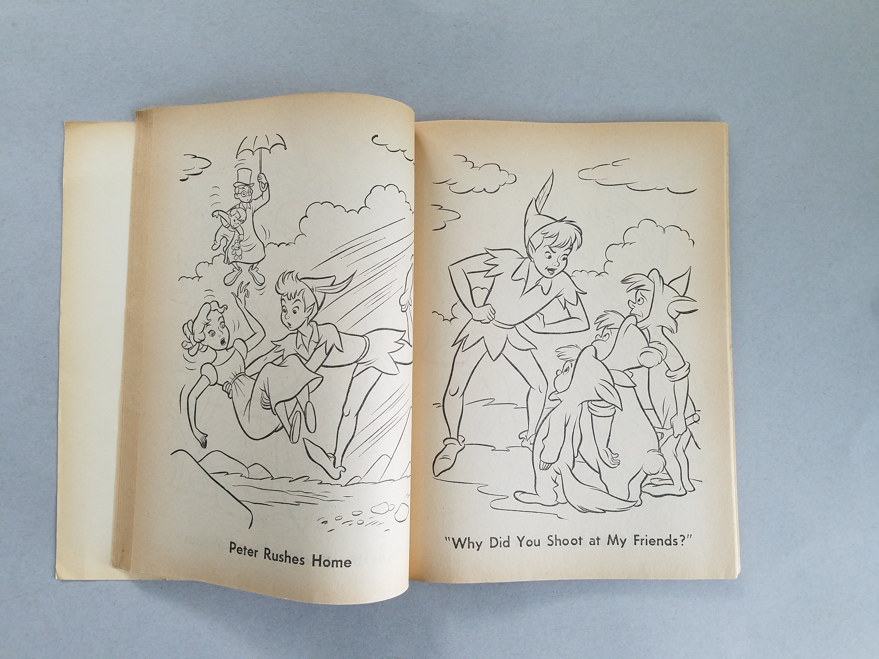 Whitman Walt Disney Peter Pan Coloring Book - Etsy
