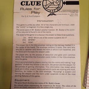 Vintage Clue Game Pieces Tokens Cards - Etsy