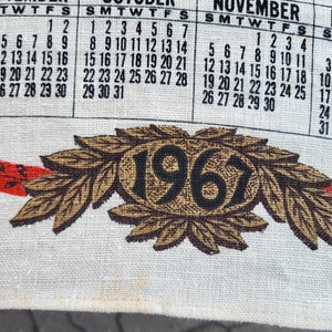 1967 Linen Wall Calendar - Patriotic Eagle - Etsy