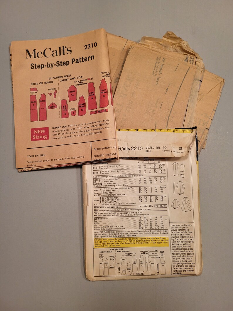 Mccall's Sewing Pattern 2210 1969 New Easy Sew - Etsy