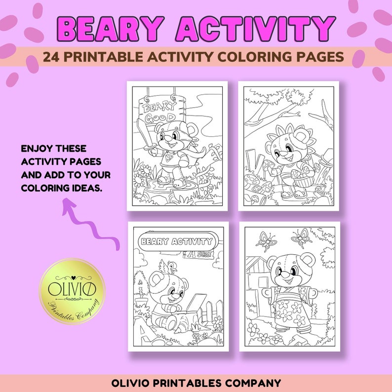 Teddy Bear Coloring Pages, Jungle Bear Coloring Pages, Printable Cute ...