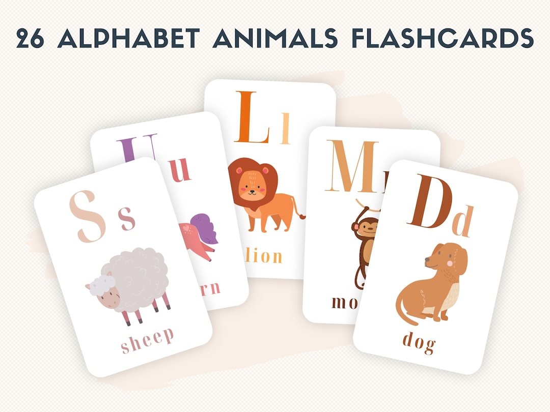 Printable Alphabet Flashcards for Preschoolers - 26 Digital, Colorful ...