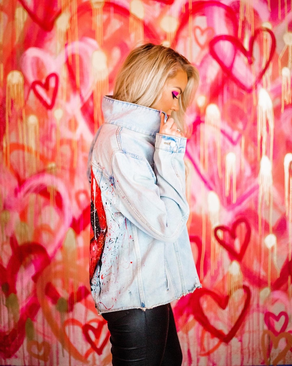 Painted Lips Jean Jacket - Etsy