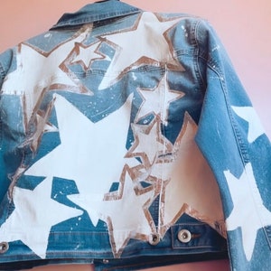 Star Painted Denim Jacket - Etsy