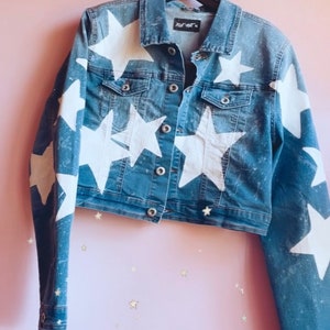 Star Painted Denim Jacket - Etsy