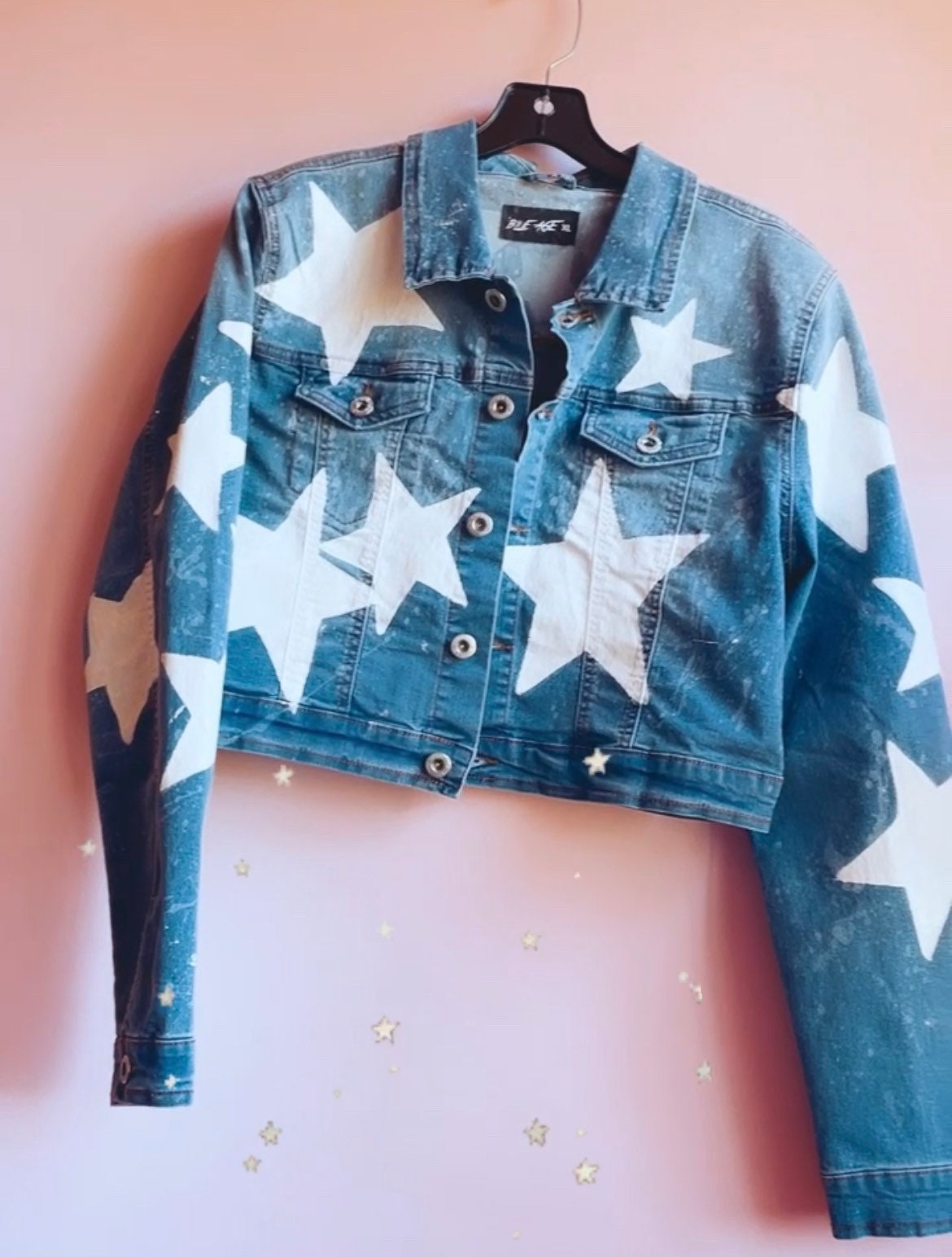 Star Painted Denim Jacket - Etsy