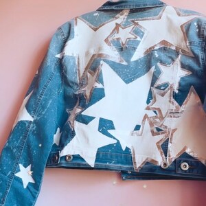 Star Painted Denim Jacket - Etsy