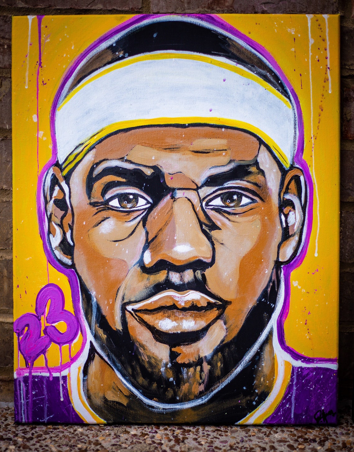 Kobe Bryant Lebron James NBA Lakers Painting - Etsy UK