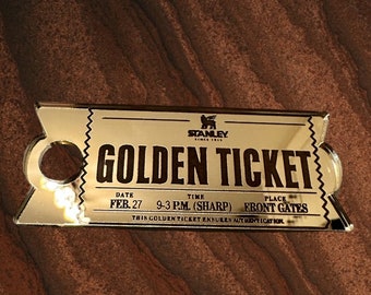 Golden Ticket Tumbler Topper Gold Chocolate Gold Mirror Name Plate ...