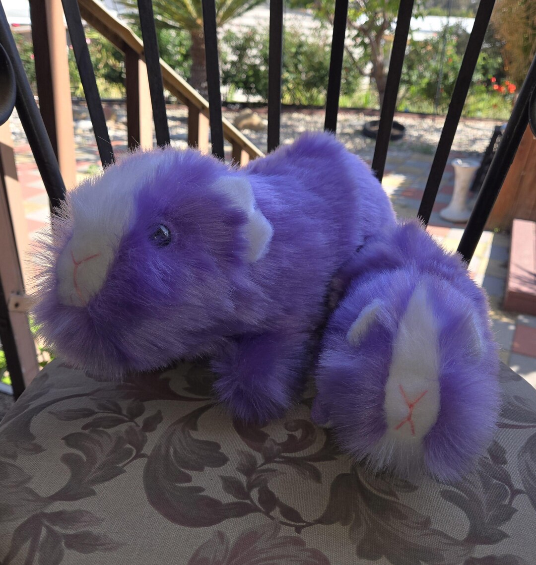 Realistic Looking HANDMADE Purple and White Fur Plush CUY Size Guinea ...