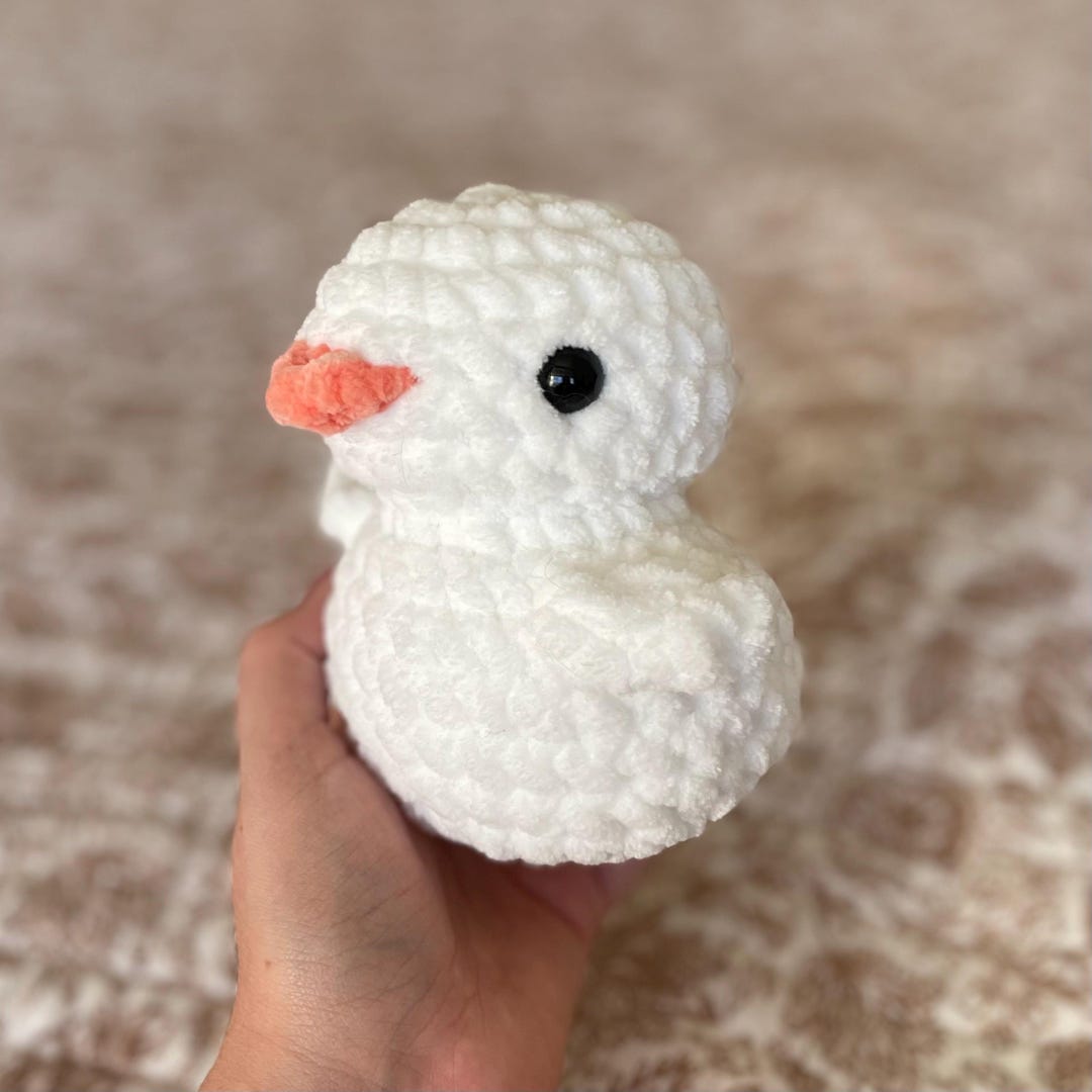 Crochet White Duck Stuffie / Amigurumi White Duck Stuffed Animal ...