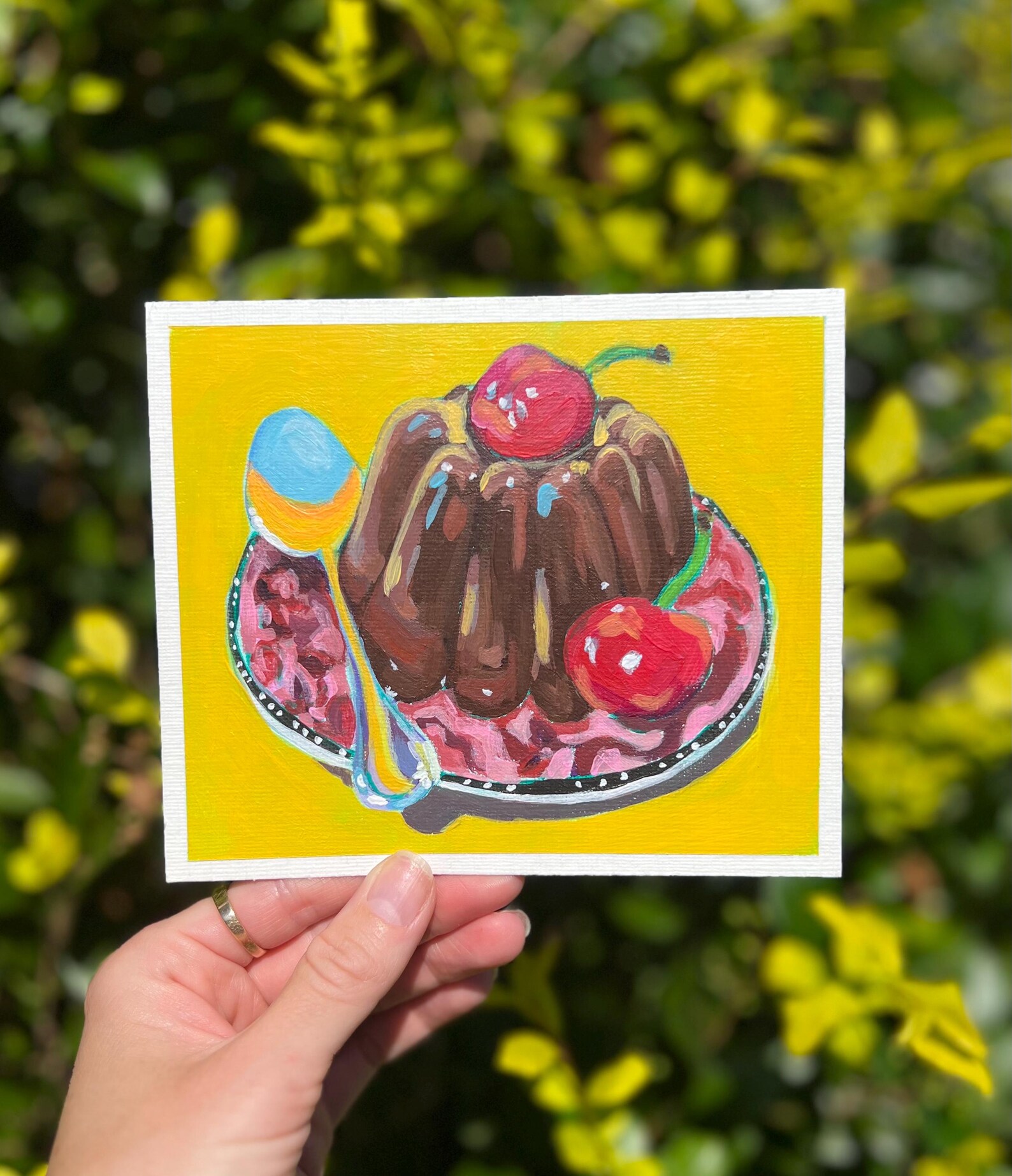 Choco Pudding & Cherries - Original - Etsy