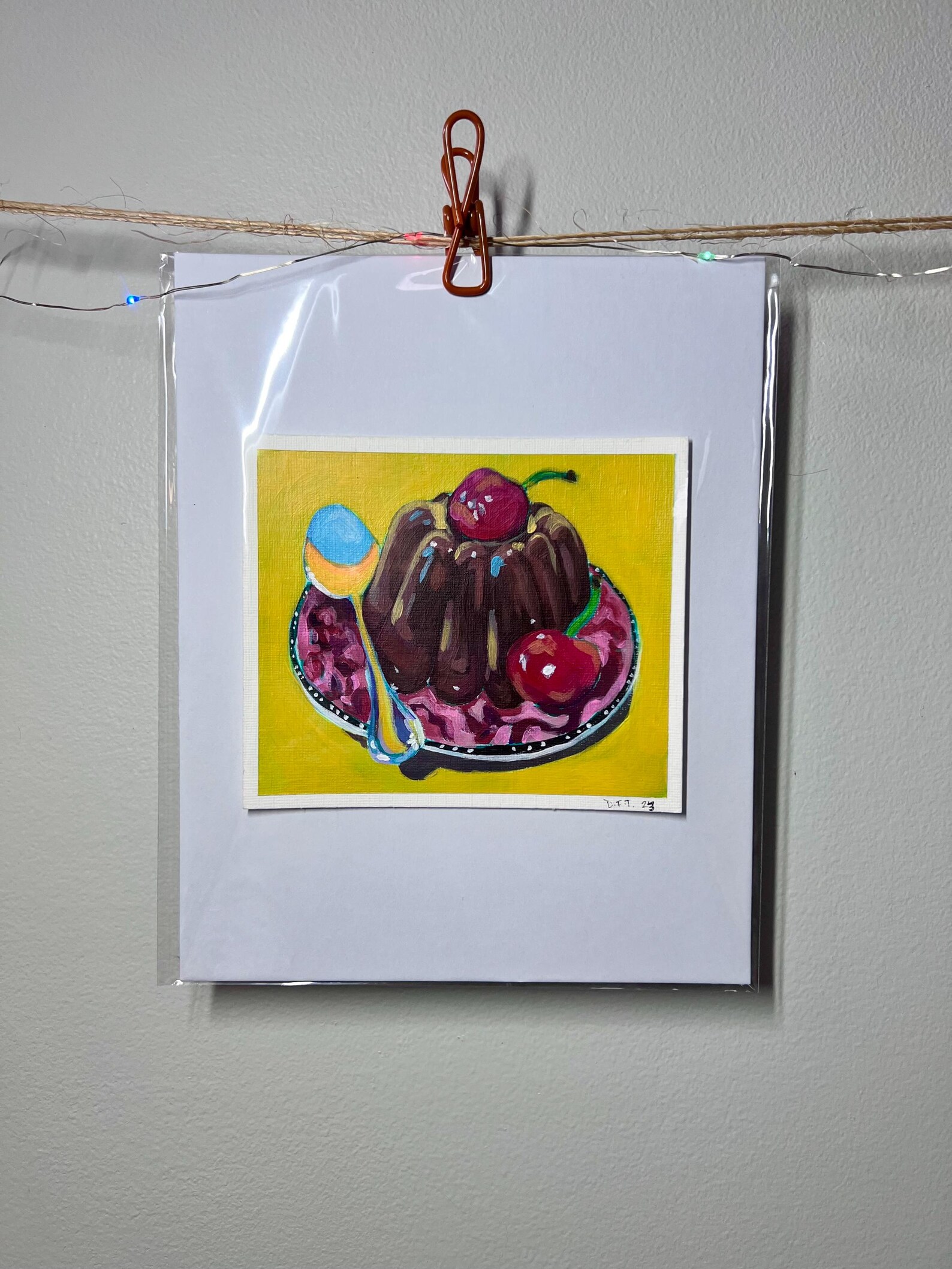 Choco Pudding & Cherries - Original - Etsy