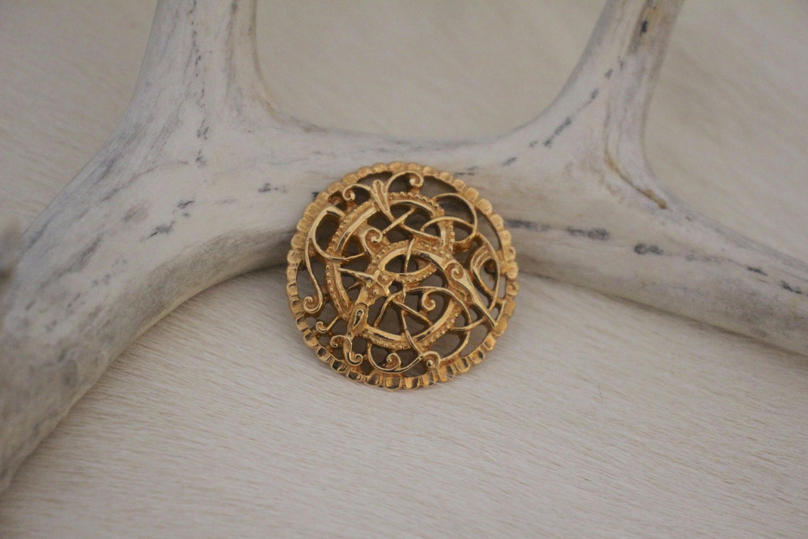 Viking Anglo-saxon Copy of Pitney Brooch Gold Plated British - Etsy