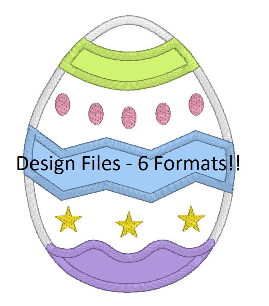 Embroidery Design File - EASTER EGG Applique - Dst, Exp, Hus, Jef, Pes ...
