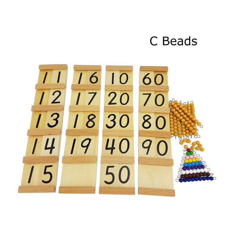 Montessori Teen & Ten Boards Set and Beads / Tray / IFIT | Etsy
