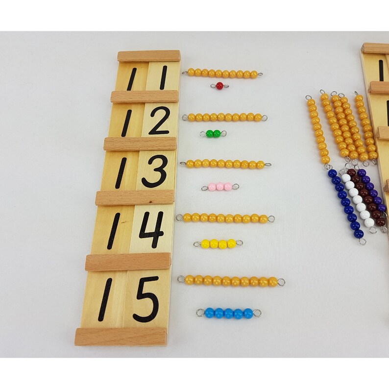 Montessori Teen & Ten Boards Set and Beads / Tray / IFIT | Etsy