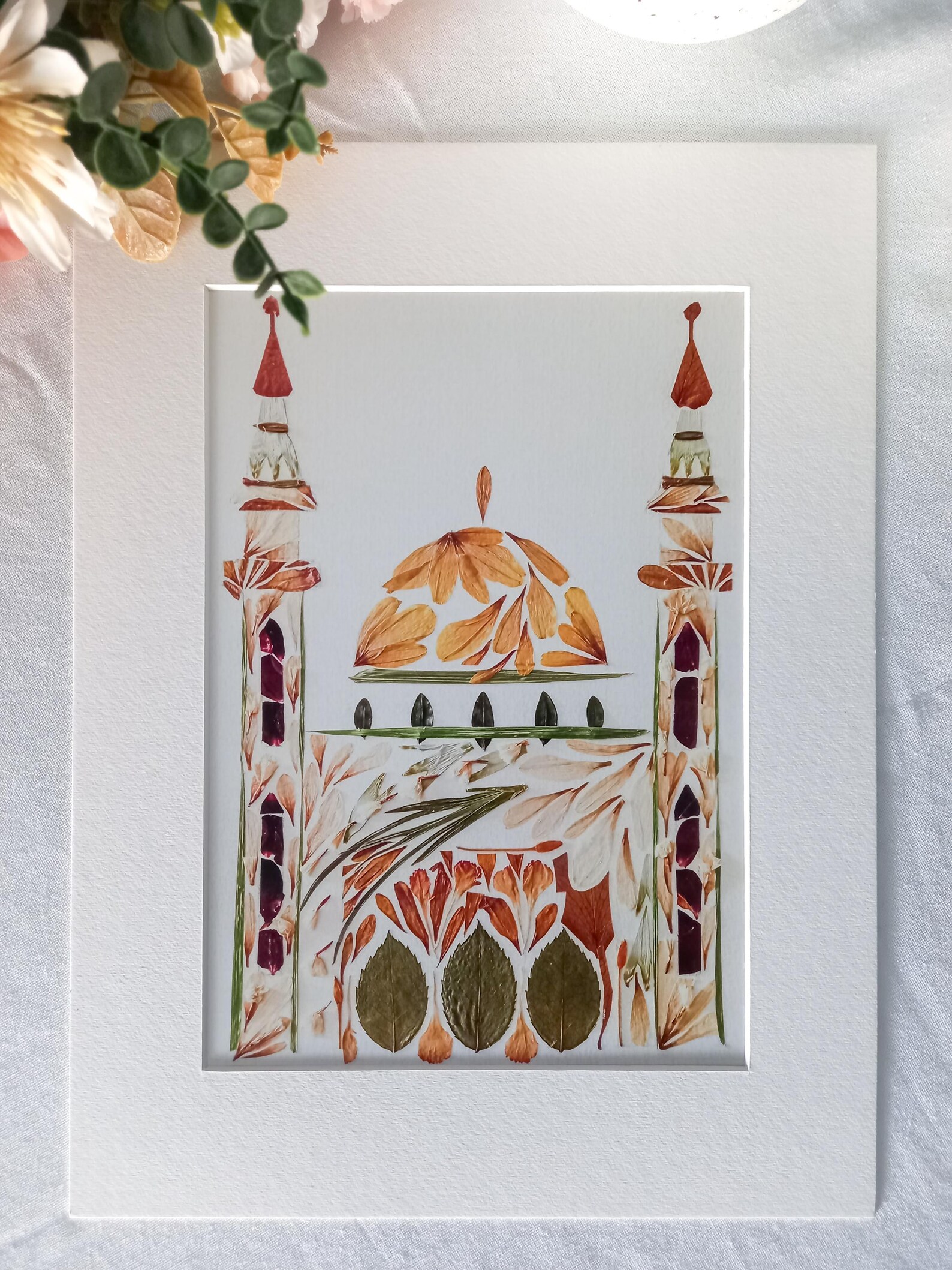 Digital Download. Derna (libya) Mosque. Pressed Flower Art. A4. - Etsy