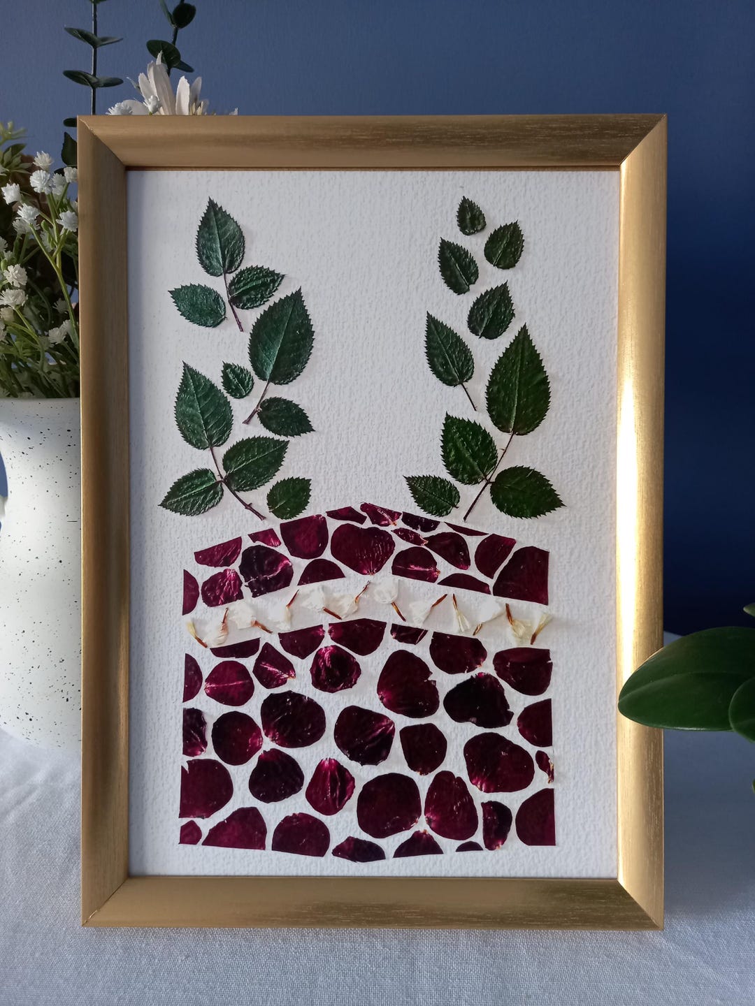 PRINT of Miniature Rose Kaaba. copy of Original Work. Pressed Flower ...