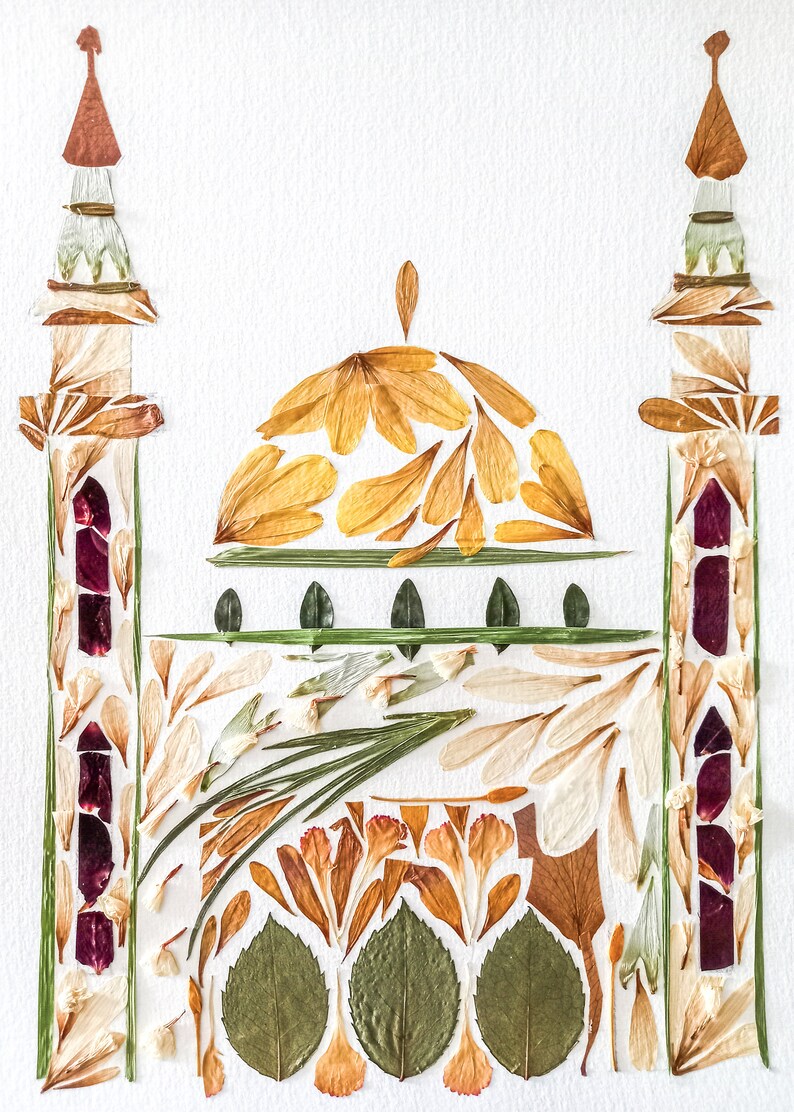Digital Download. Derna (libya) Mosque. Pressed Flower Art. A4. - Etsy