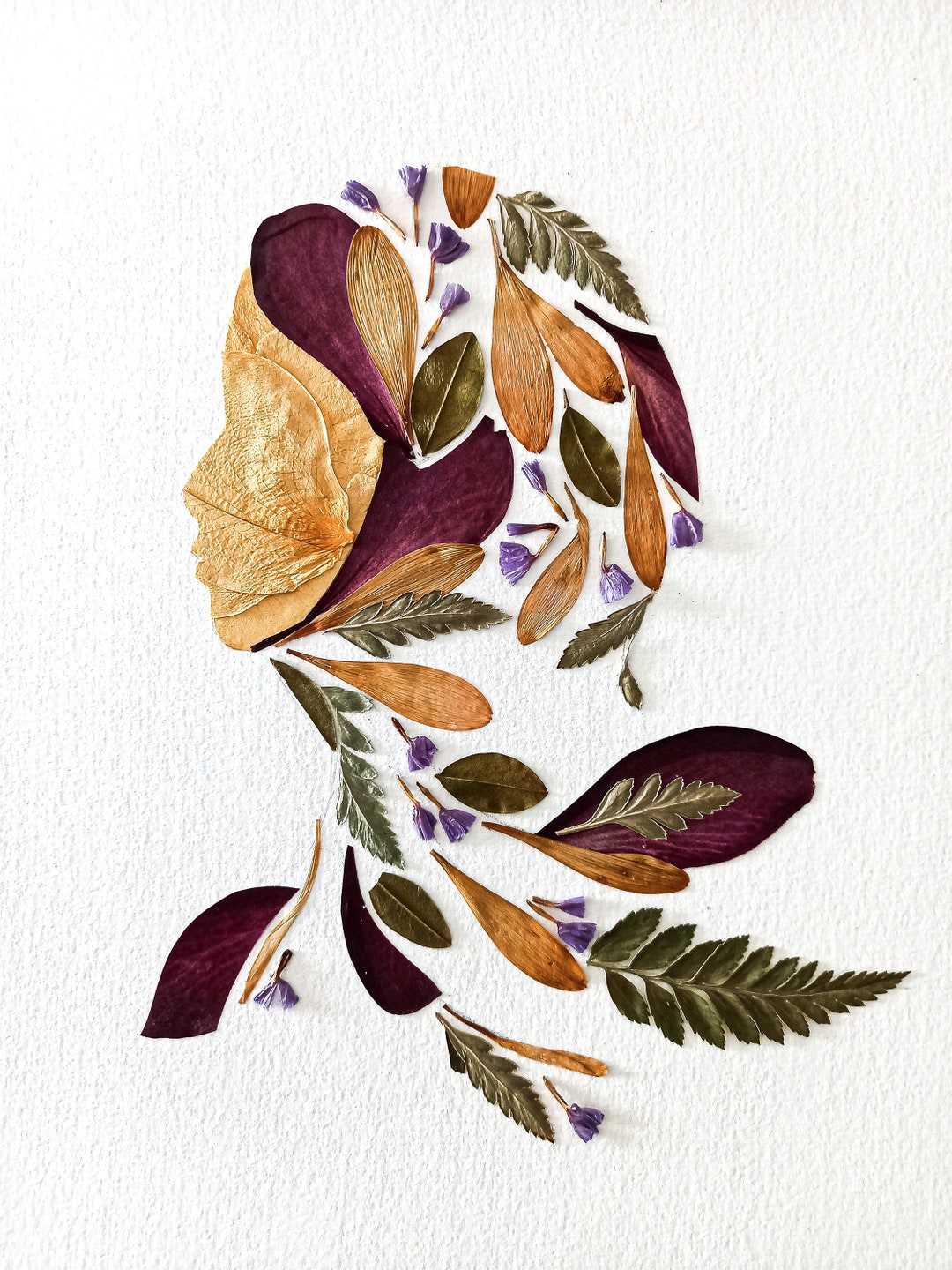 PRINT. Floral Hijab. Pressed Flower Art. A4 Size. - Etsy
