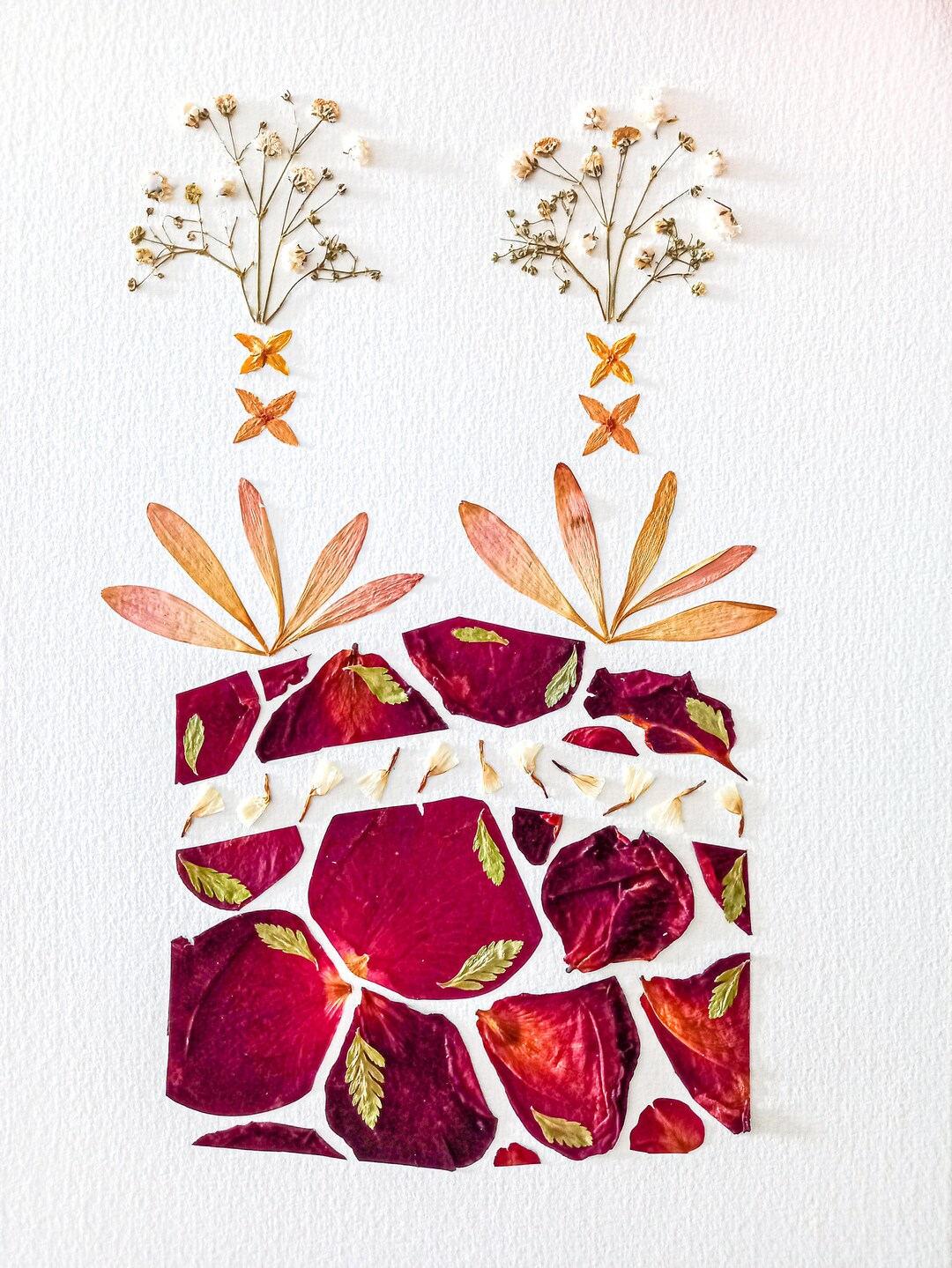 PRINT of Rose Kaaba. (copy of Original Work). Pressed Flower Art. A4 ...