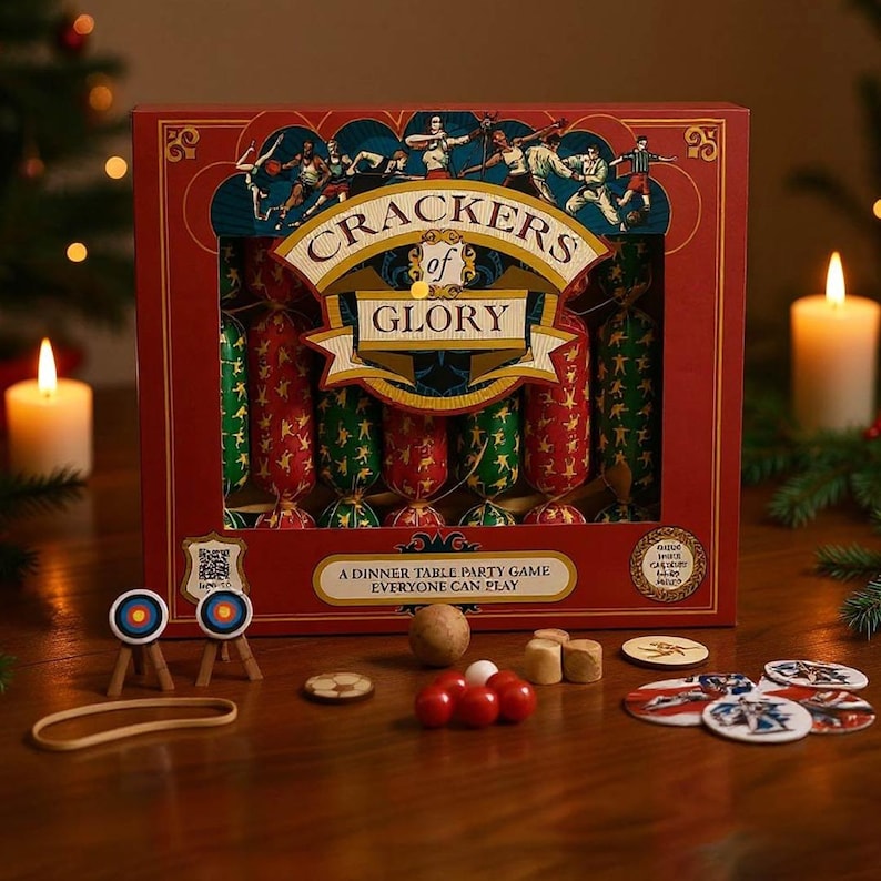 8 Christmas Crackers Plus Game for 2-12 Players. Crackers of Glory ...