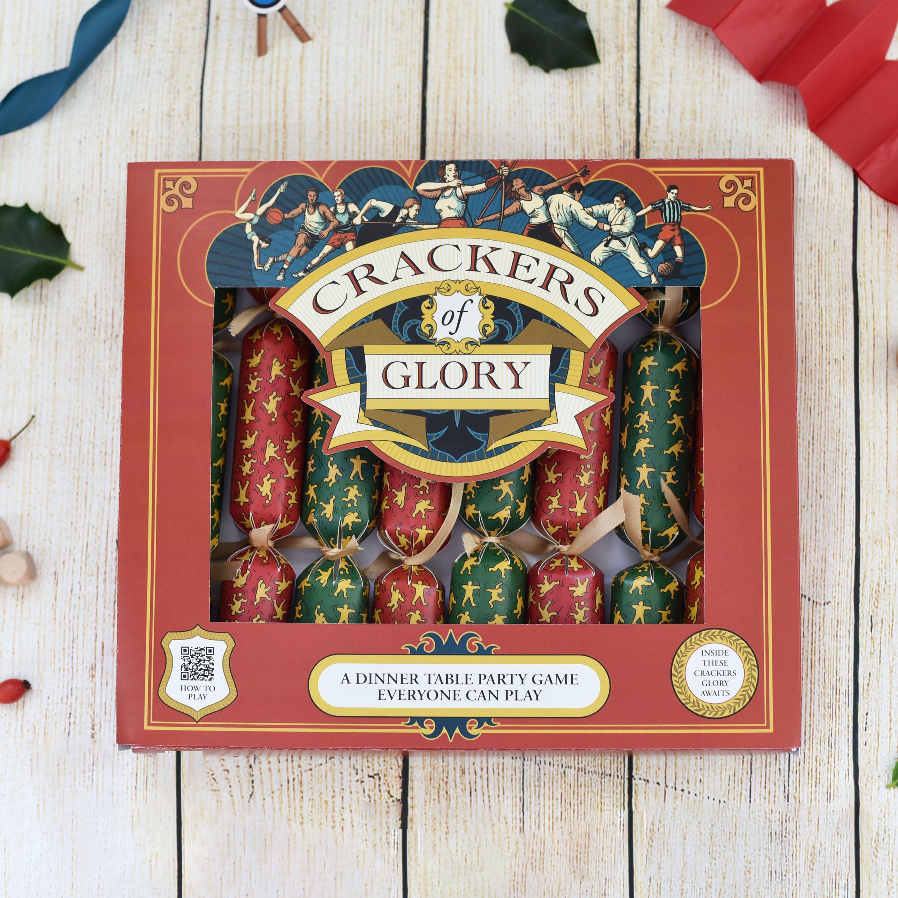 8 Christmas Crackers Plus Game for 2-12 Players. Crackers of Glory ...