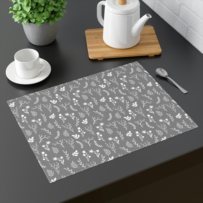 Placemat Gray With White - Etsy