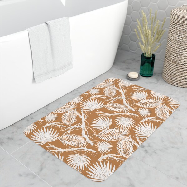 Tropical Leaf Bathmat - Etsy