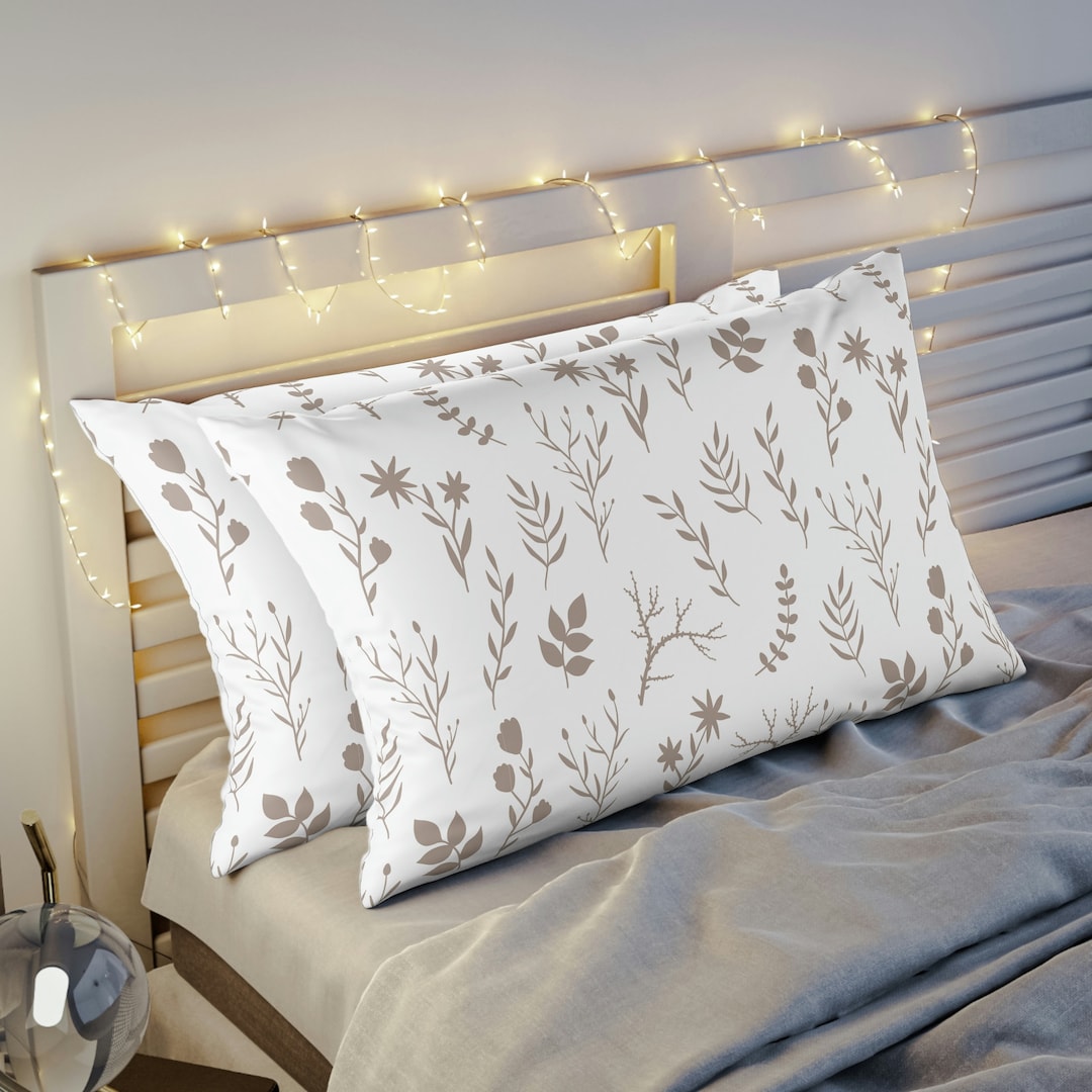 1 Floral Print Cream Colored Pillow Sham Floral Bedroom Pillow Case - Etsy