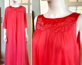 Red Peignoir Set - Etsy