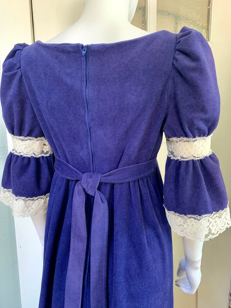 Vintage 70s Small Medium Navy Blue Cottage Core Lounging Robe - Etsy