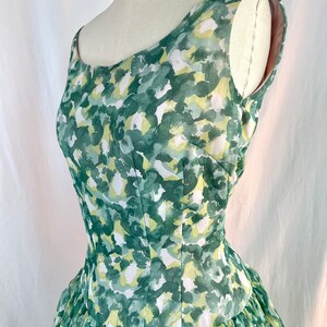 Vintage 50s Small Jonathan Logan Green and Yellow Chiffon Basque Waist ...