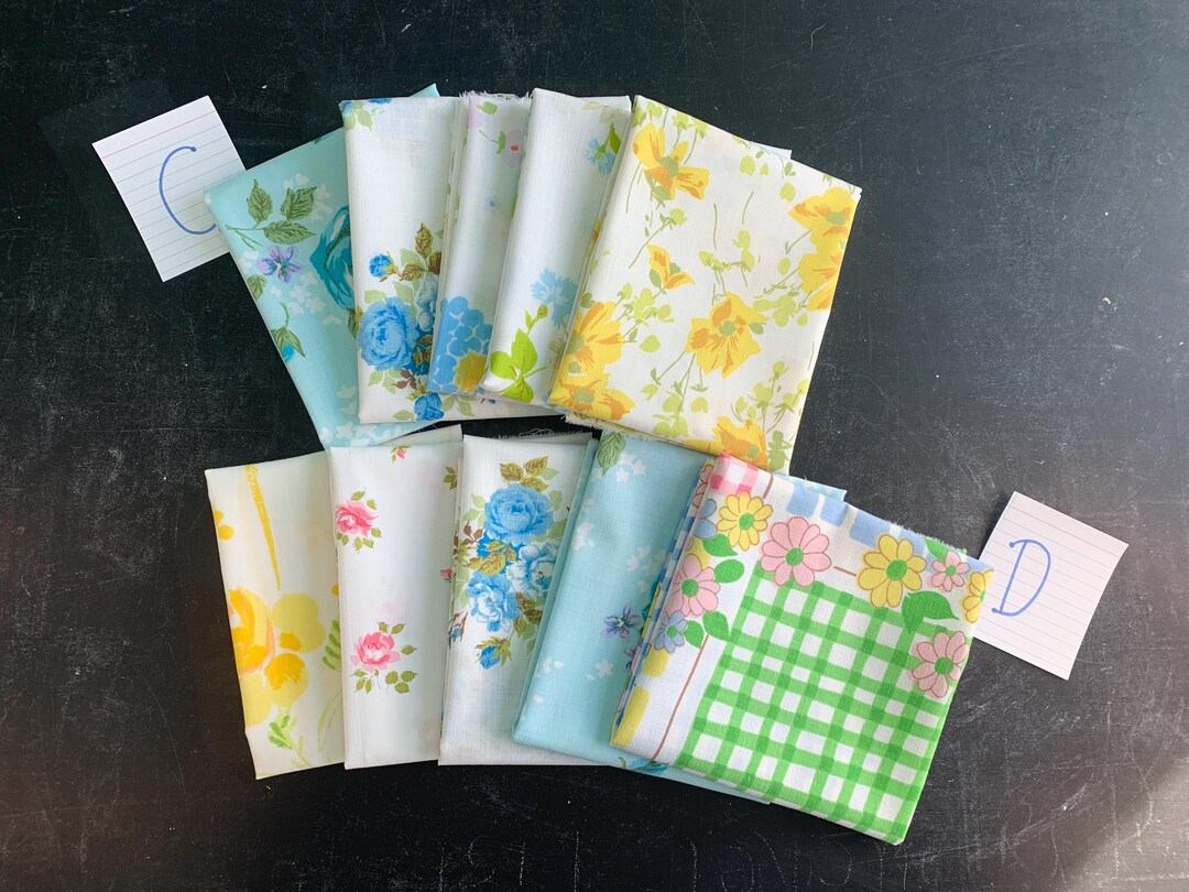 Fat Quarter Vintage Sheet Bundle/vintage Sheets Bundle for Quilting ...