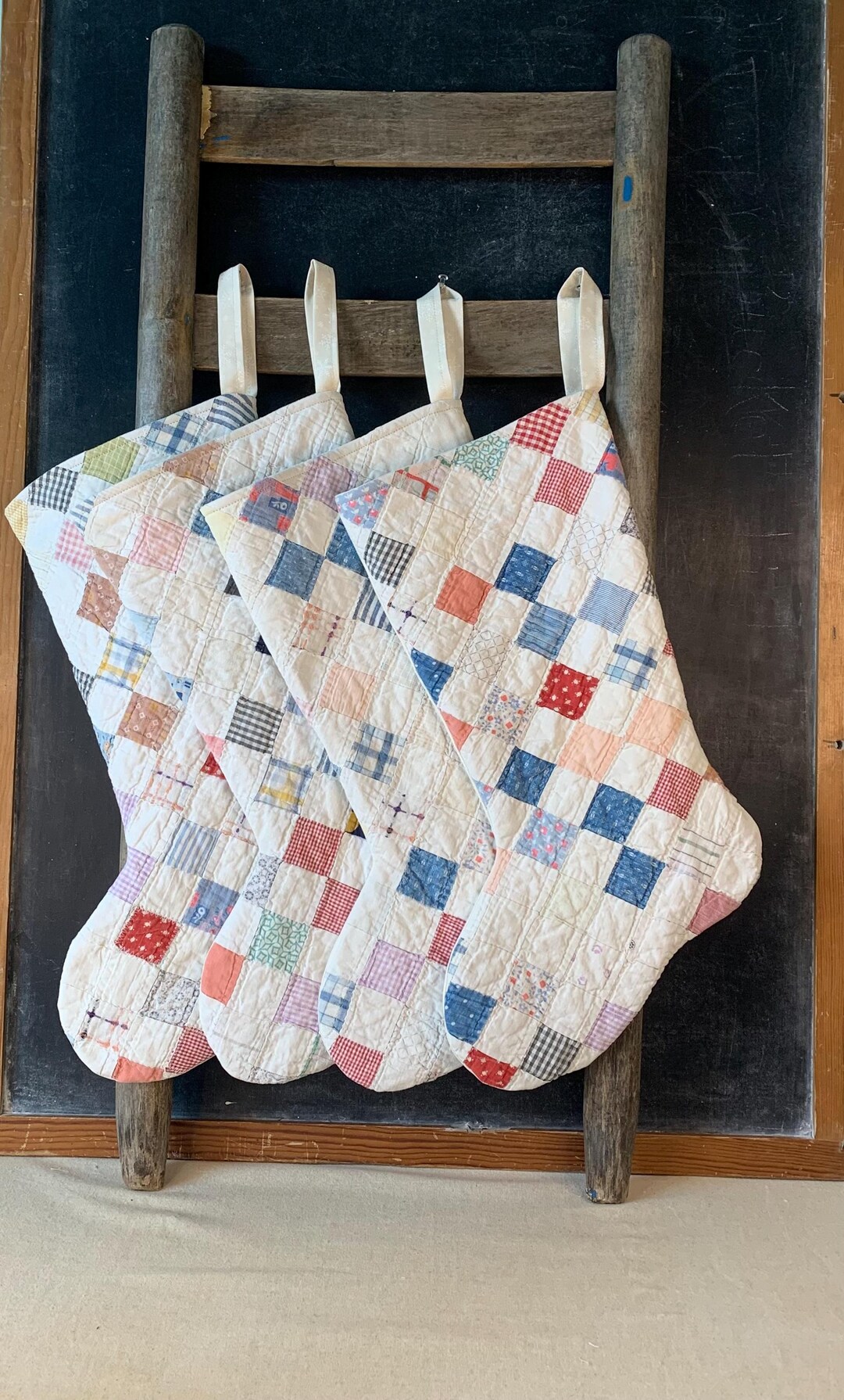 Quilt Stocking/christmas Stocking/vintage Quilt Stocking/farm House ...