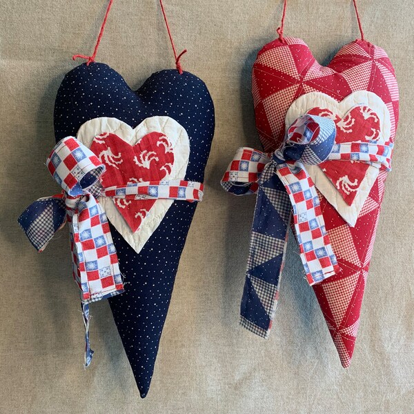 Hanging Fabric Hearts - Etsy