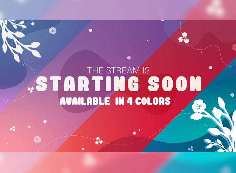 Pink Purple Floral Design Pack | for Streamers | Premade | Multicolor ...